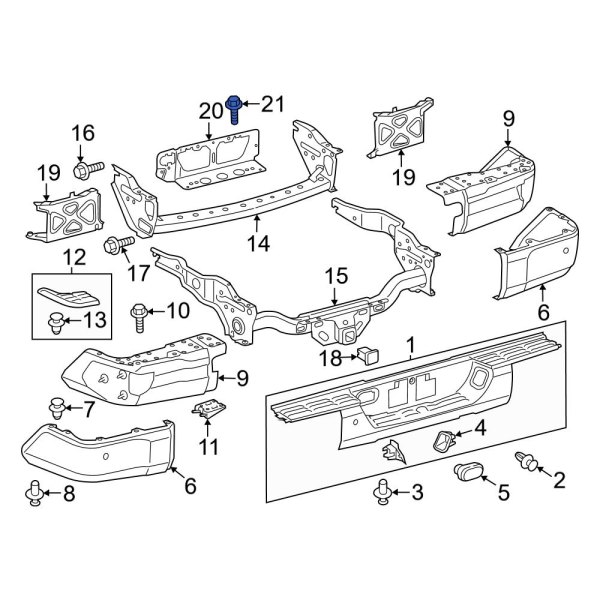 Toyota OE 521590C040 - Bumper Cover Reinforcement Bracket