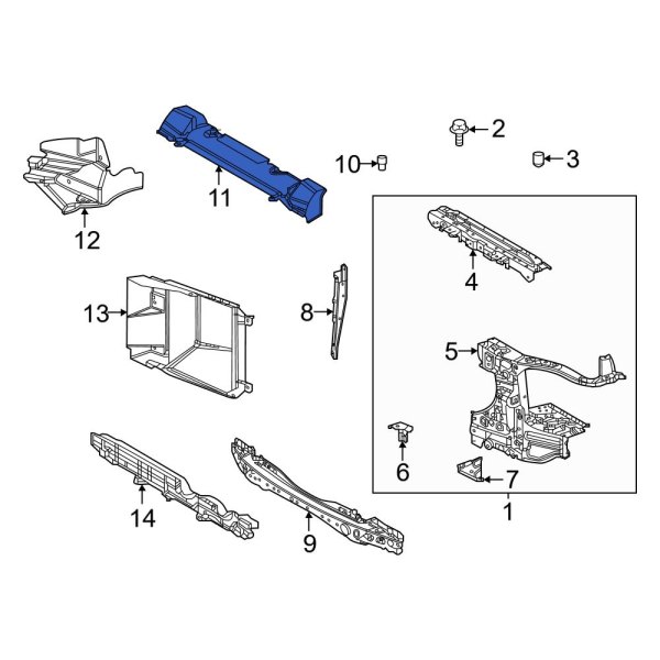 Toyota OE 16594F4010 - Front Upper Radiator Support Air Deflector