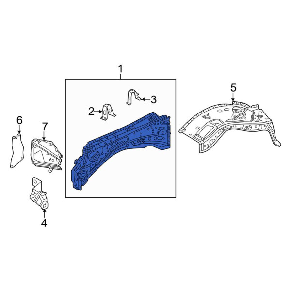 Toyota OE 537100C010 - Front Right Outer Fender Apron