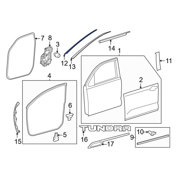 Toyota OE 759280C010 - Front Left Black Out Tape