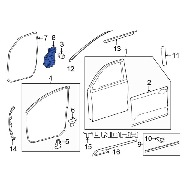 Toyota OE 678320C050 - Front Left Door Water Deflector