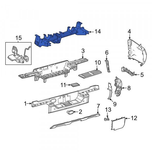 Toyota OE 519080C060 - Rear Bumper Cover Reinforcement Beam
