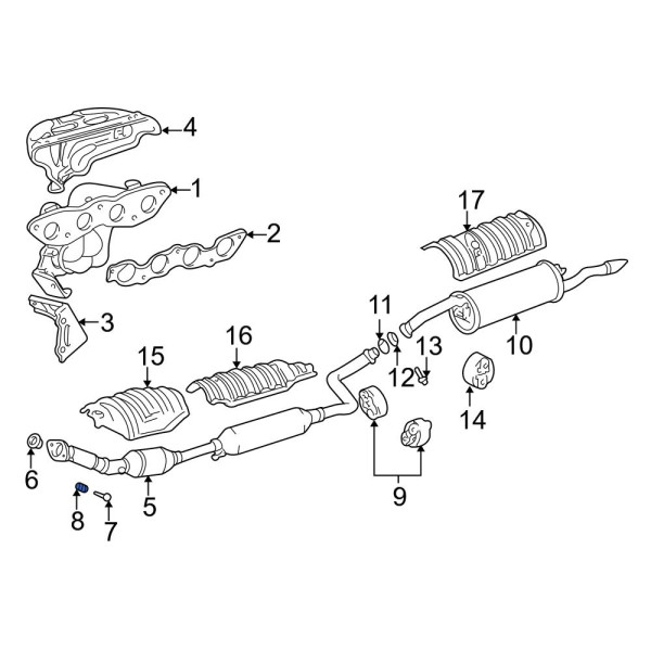 Toyota OE 90501A0031 - Front Exhaust Bolt Spring
