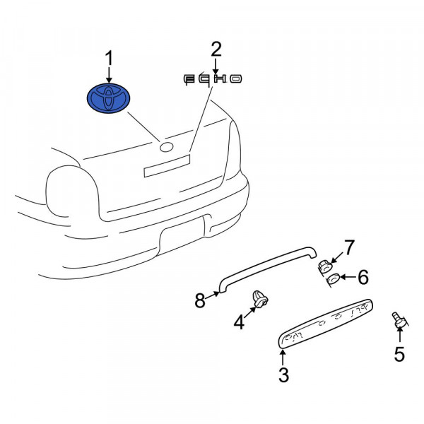 Toyota OE 9097502038 - Rear Deck Lid Emblem