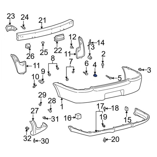 Toyota OE 5219752010 - Rear Bumper Cover Bracket