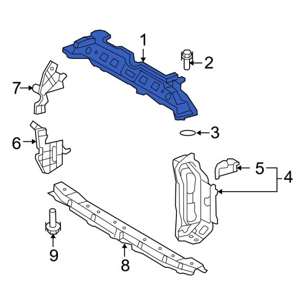 Toyota OE 5320552090 - Front Upper Radiator Support Tie Bar