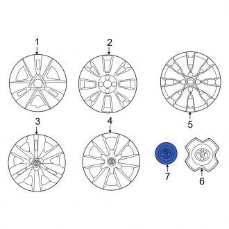 Toyota OEM Wheel Center Caps | Emblems, Logos, Trim Rings — CARiD.com