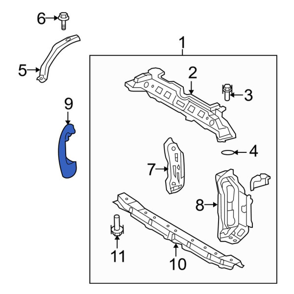 Toyota OE 5328552240 - Front Right Radiator Support Air Deflector