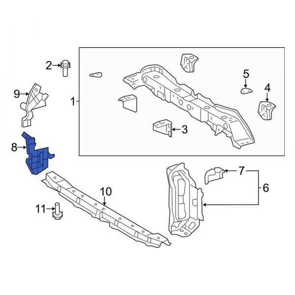 Toyota OE 5316552030 - Front Left Radiator Support Air Deflector
