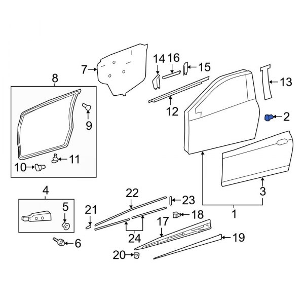 Toyota OE 9054109124 - Front Door Stop