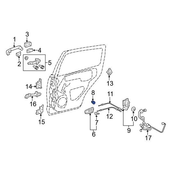 Toyota OE 9018905003 - Rear Inner Interior Door Handle Grommet