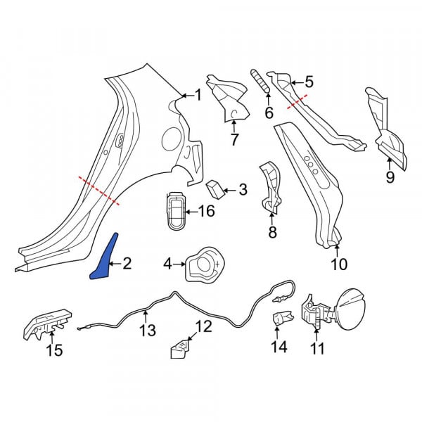 Toyota OE 587410D050 - Rear Right Side Body Trim Protector