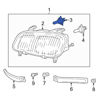 Toyota Sienna Headlight Components | Brackets, Adapters — CARiD.com