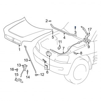 Toyota FJ Cruiser Replacement Hood Hardware | CARiD
