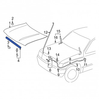 Toyota 4Runner Hood Weatherstripping Seals — CARiD.com