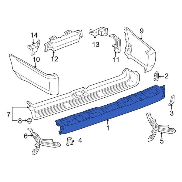 Toyota OE 5210535915 - Rear Bumper Face Bar