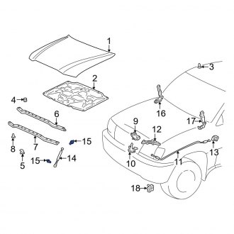 Toyota Sienna Replacement Hood Hardware — CARiD.com