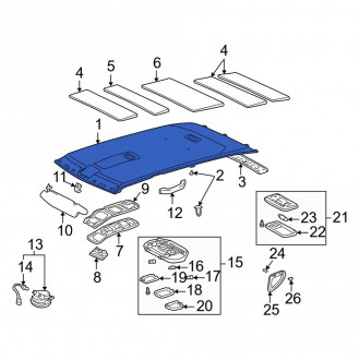 Toyota Land Cruiser Replacement Headliners — CARiD.com