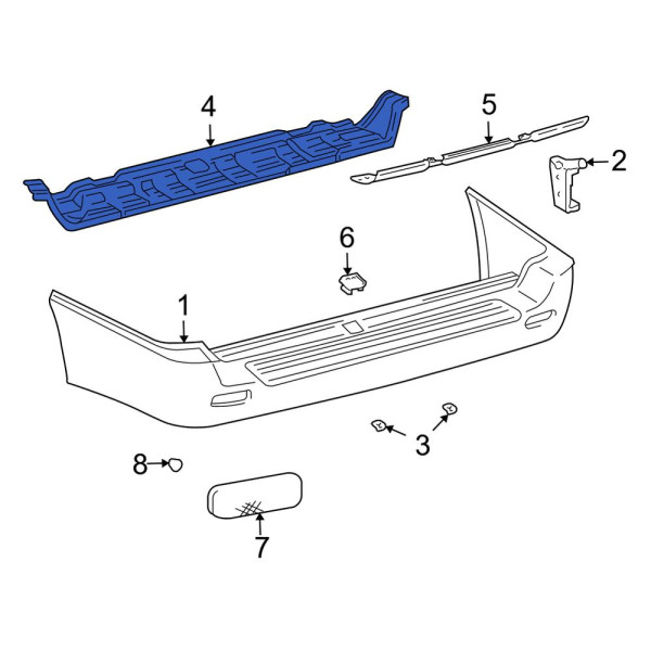 Toyota OE 5230960010 - Rear Bumper Impact Absorber