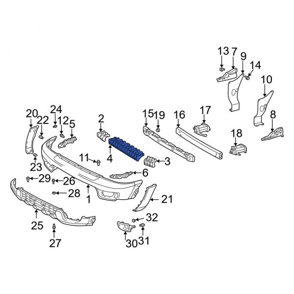 Toyota OE 5212335150 - Front Bumper Cover Reinforcement
