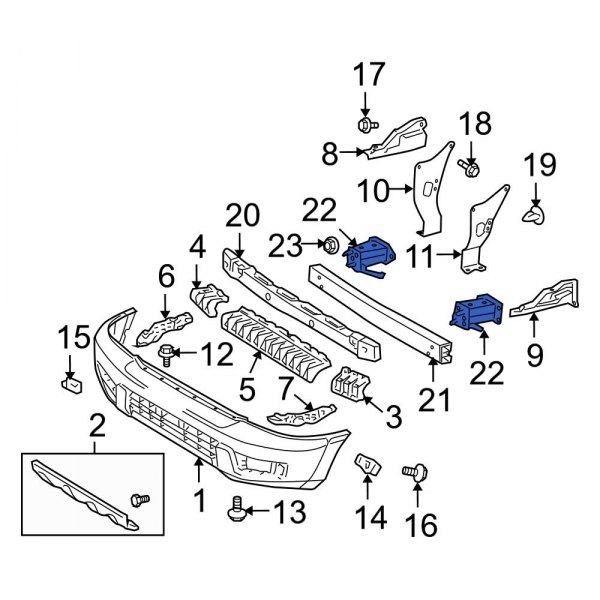 Toyota OE 5113535060 - Front Right Bumper Impact Bar Bracket