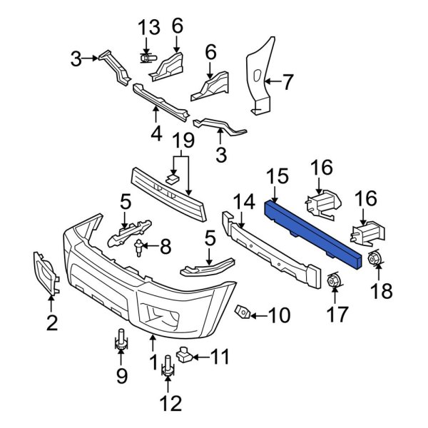 Toyota OE 5202135070 - Front Bumper Cover Reinforcement