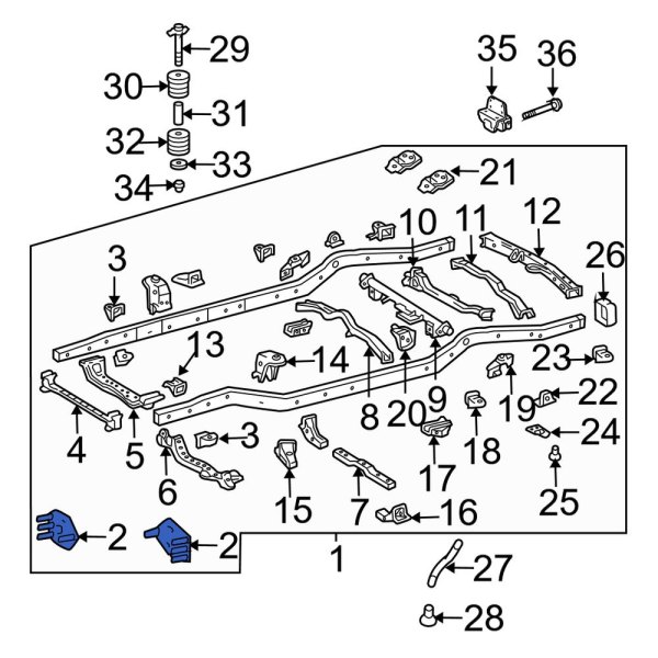 Toyota OE 5113535060 - Front Right Bumper Impact Bar Bracket