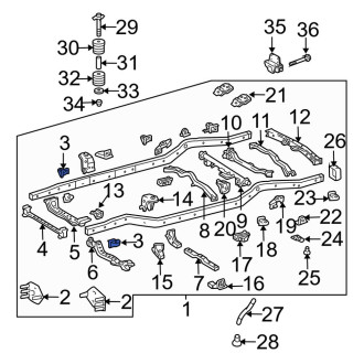 Toyota FJ Cruiser Chassis Frames Hardware | Clips, Plugs — CARiD.com