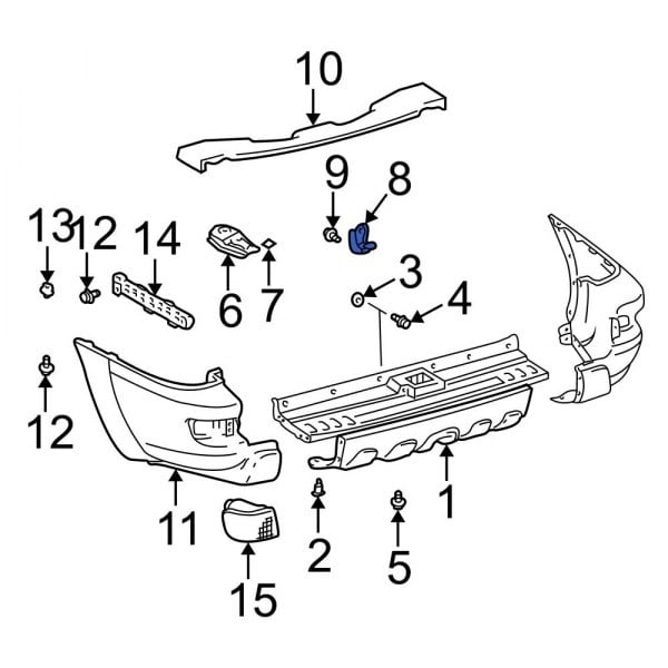 Toyota OE 5217435050 - Rear Left Bumper Cover Reinforcement