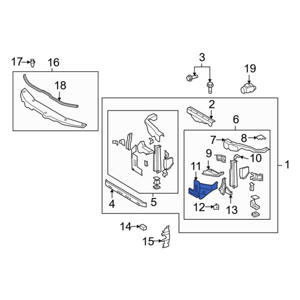 Toyota OE 5321160230 - Front Right Radiator Support Panel