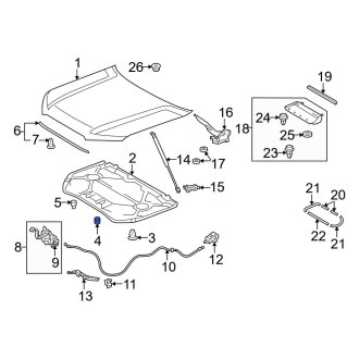 Toyota FJ Cruiser Replacement Hood Hardware — CARiD.com