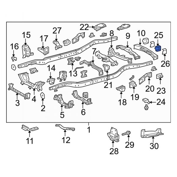 Toyota OE 5139160050 - Right Frame Stiffener