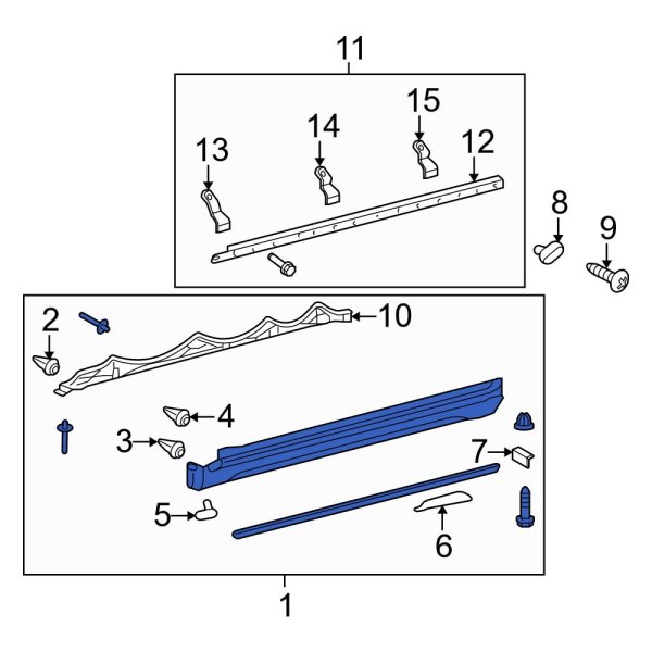 Toyota OE 7580635100 - Left Rocker Panel Guard
