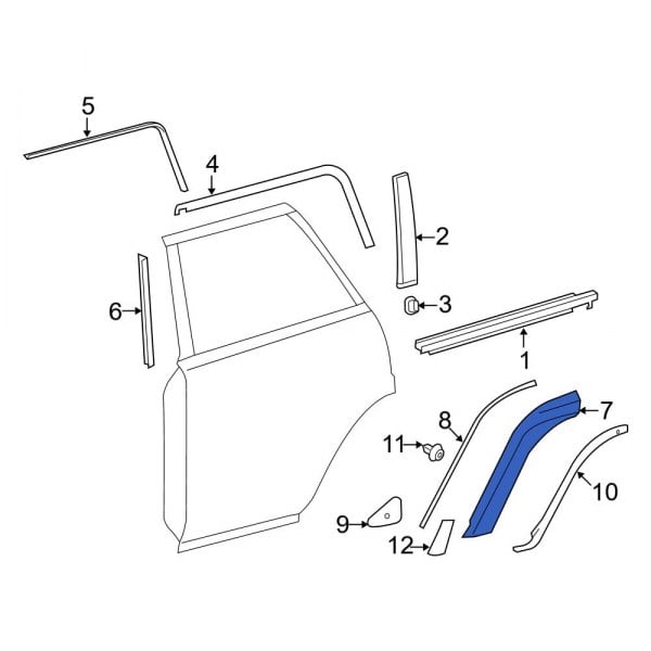 Toyota OE 7574135901 - Rear Right Forward Fender Flare