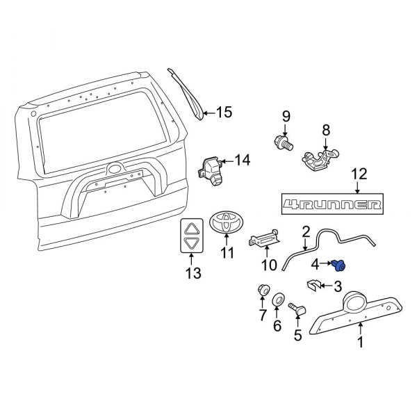 Toyota OE 7681735010 - Liftgate Finish Panel Clip