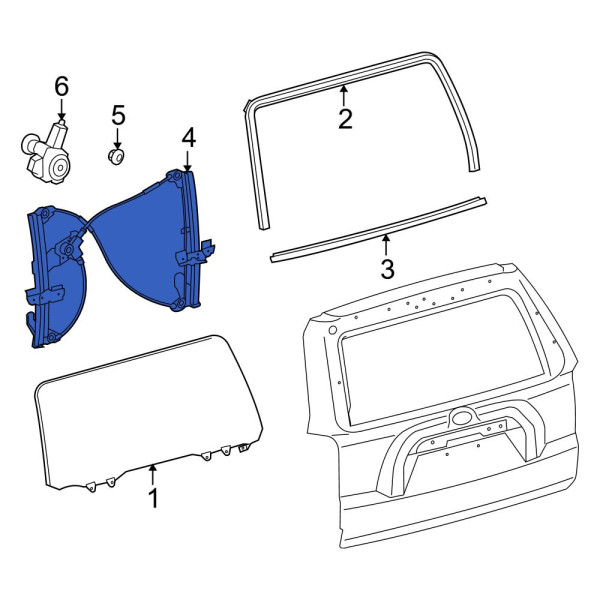 Toyota OE 6980735030 - Rear Center Window Regulator
