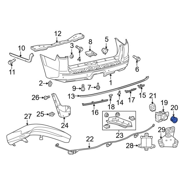 Toyota OE 8934835010 - Rear Outer Parking Aid Sensor Housing