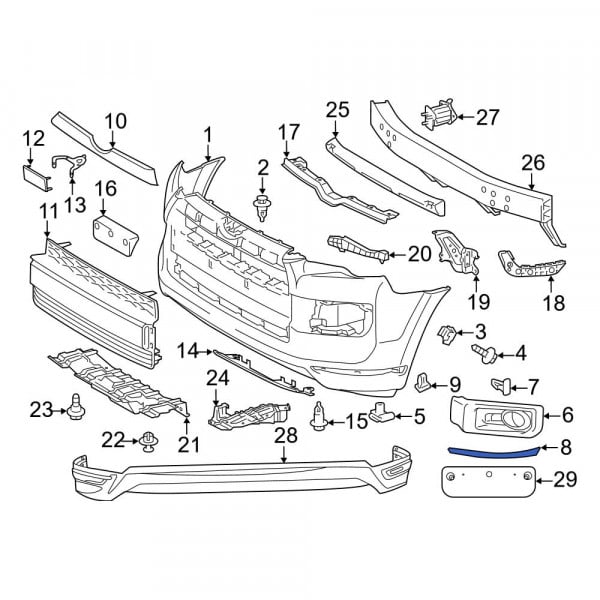 Toyota OE 5271235010 - Front Right Bumper Trim