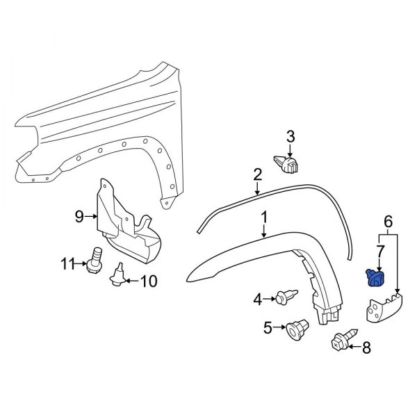 Toyota OE 7539504010 - Rocker Panel Clip