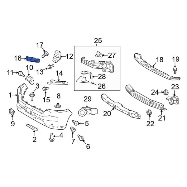 Toyota OE 5213360180 - Front Right Bumper Cover Reinforcement