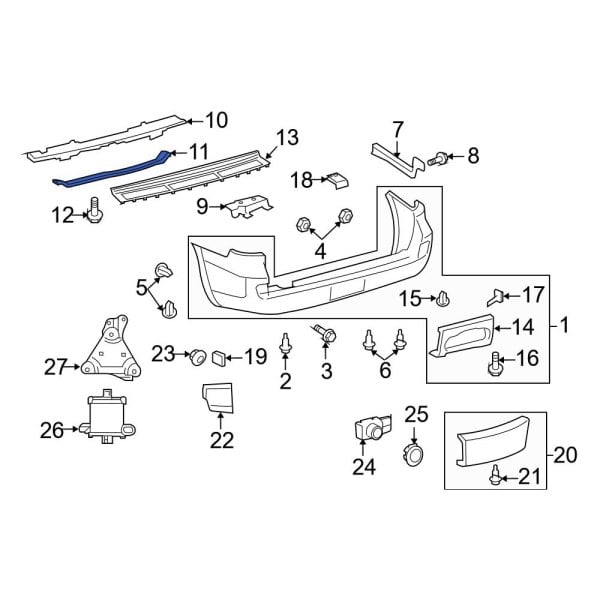 Toyota OE 5217260050 - Rear Bumper Cover Reinforcement