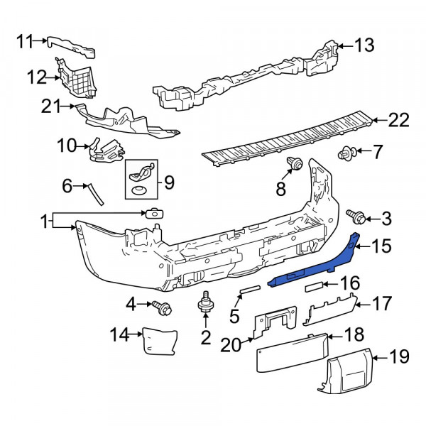 Toyota OE 5216560140 - Rear Right Bumper Extension