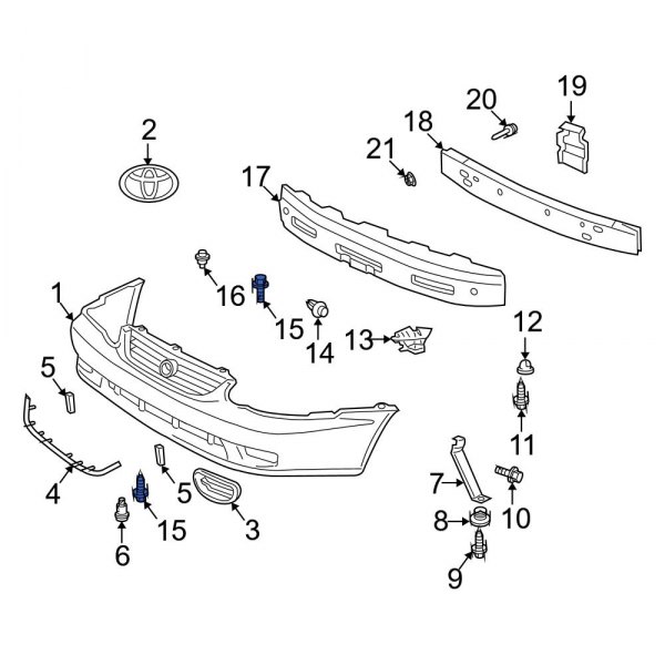 Toyota OE 9010906190 - Front Bumper Guide Screw