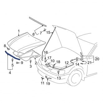 Toyota Corolla Hood Weatherstripping Seals — CARiD.com