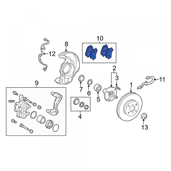 Toyota OE 0446502010 - Front Disc Brake Pad Set