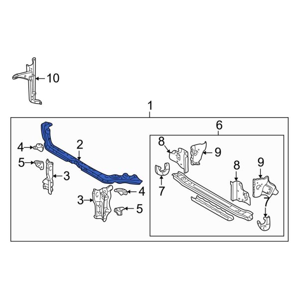 Toyota OE 5321602909 - Front Upper Radiator Support Tie Bar