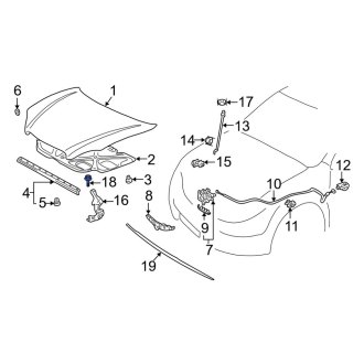 Toyota FJ Cruiser Replacement Hood Hardware | CARiD