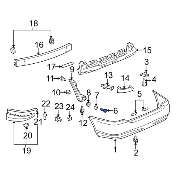 Toyota OE 5279112040 - Bumper Cover Bolt
