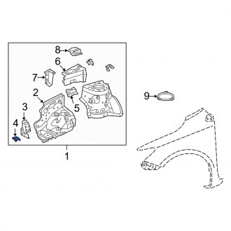 Toyota Corolla Fender Support Braces & Hardware — CARiD.com