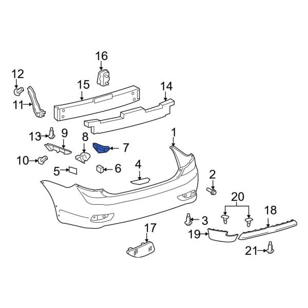 Toyota OE 5256202050 - Rear Right Bumper Cover Bracket
